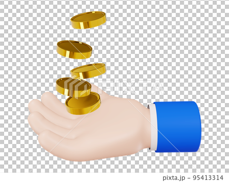 コインを持つ手のイラストのイラスト素材 [95413314] - PIXTA