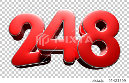Rounded red number 248.のイラスト素材 [95423899] - PIXTA