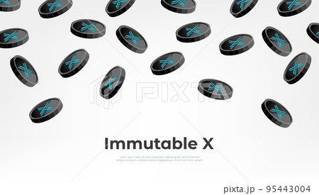 Immutable X (IMX) coin falling from the sky....のイラスト素材 [95443004] - PIXTA