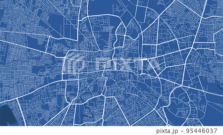 Detailed map poster of Indore city, linear...のイラスト素材 [95446037] - PIXTA