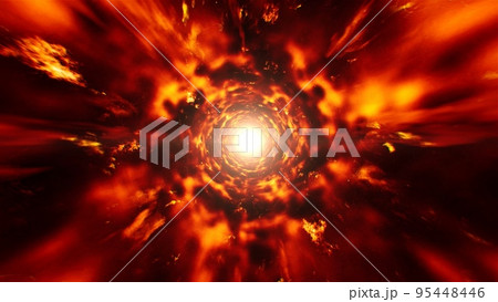 Burning Flame Energy Burst out Effectのイラスト素材 [95448446] - PIXTA