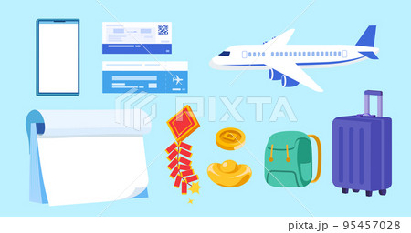 Travel element setのイラスト素材 [95457028] - PIXTA