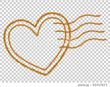 Crayon material Heart postmark/stamp Decoration - Stock Illustration ...