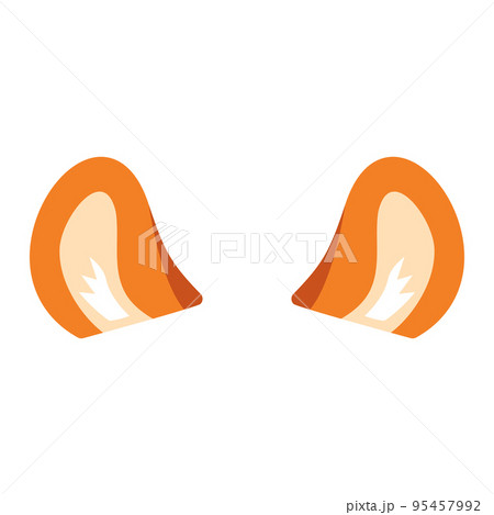 Fox ear color on a white background. Vector...のイラスト素材 [95457992] - PIXTA