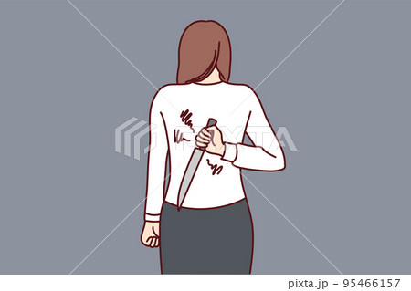 Woman hide knife behind backのイラスト素材 [95466157] - PIXTA