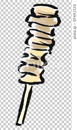 Oden beef tendon brush stroke illustration - Stock Illustration ...