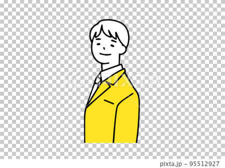 Illustration of a man in a suit looking back... - Stock Illustration ...