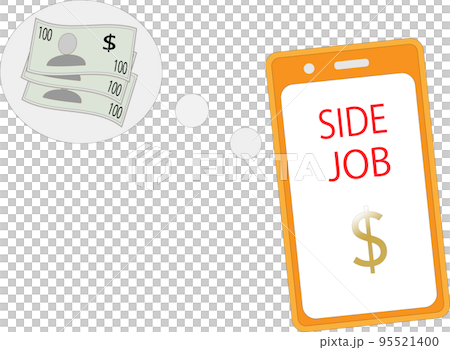 Illustration of a side job with a smartphone - Stock Illustration ...