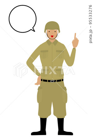 Cartoon Army Soldier Pointing