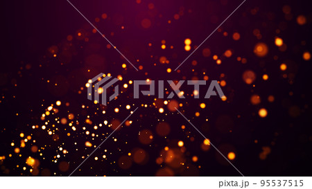 Golden red glow particles flicker and float in...のイラスト素材 [95537515] - PIXTA