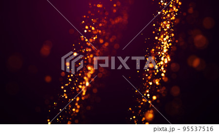 Golden red glow particles flicker and float in...のイラスト素材 [95537516] - PIXTA
