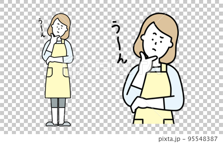 Illustration material of a mother thinking with... - Stock Illustration ...