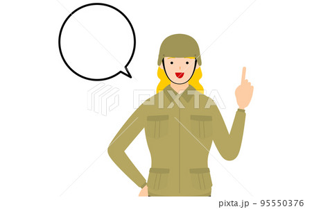 Cartoon Army Soldier Pointing