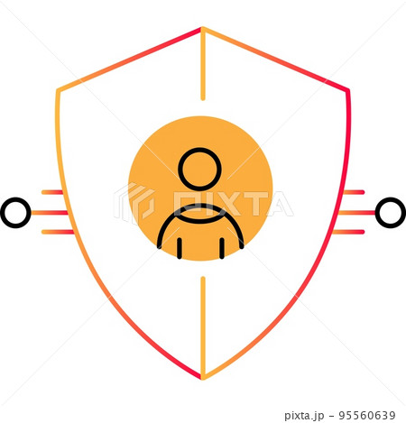 Profile security outline icon vector user privacyのイラスト素材 [95560639] - PIXTA
