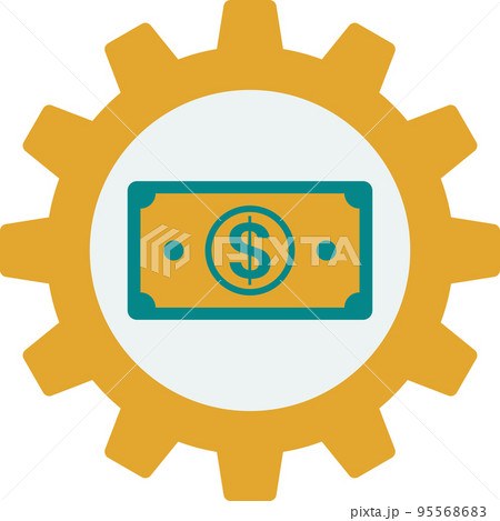 money and cogs illustration in minimal styleのイラスト素材 [95568683] - PIXTA