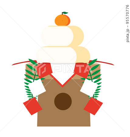 三方に乗せた鏡餅のイラスト素材 [95570776] - PIXTA