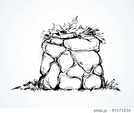 Stone Altar. Vector drawingのイラスト素材 [95571830] - PIXTA