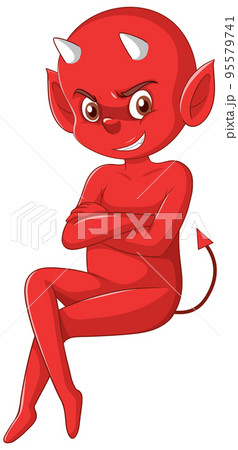 Devil cartoon character on white backgroundのイラスト素材 [95579741] - PIXTA