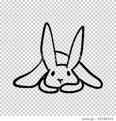 Sprawling rabbit simple monochrome illustration - Stock Illustration ...