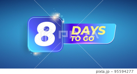 Eight days to go countdown blue horizontal...のイラスト素材 [95594277] - PIXTA