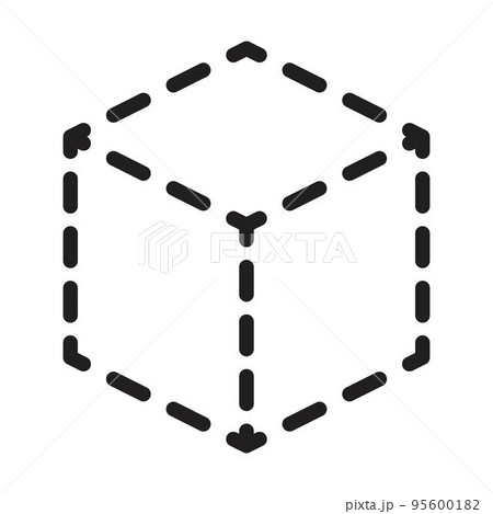 Tracing cube, cuboid shape lines element for...のイラスト素材 [95600182] - PIXTA