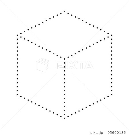 Tracing cube, cuboid shape lines element for...のイラスト素材 [95600186] - PIXTA