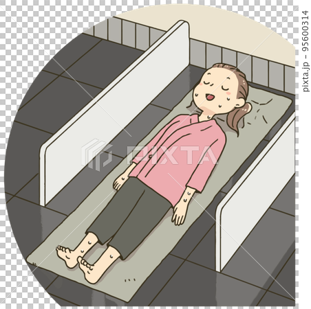 Woman enjoying bedrock bath - Stock Illustration [95600314] - PIXTA