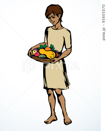 Ancient servant boy. Vector drawingのイラスト素材 [95605070] - PIXTA