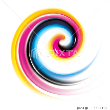 Vector swirl background of primary colors...のイラスト素材 [95605100] - PIXTA