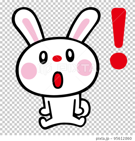 Surprised rabbit with exclamation mark - Stock Illustration [95612860 ...