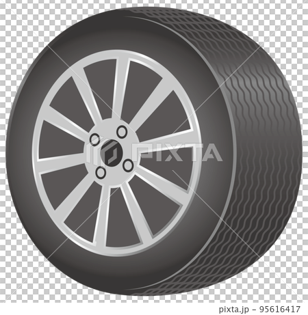 Image illustration of tire with wheel (diagonal) - Stock Illustration ...