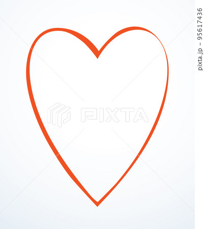 Heart symbol. Vector contour drawingのイラスト素材 [95617436] - PIXTA