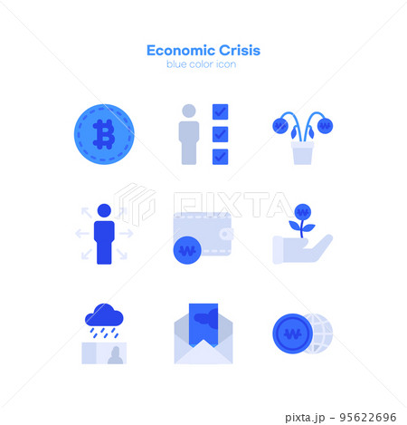 vector icon series_financial crisis, recession,...のイラスト素材 [95622696 ...