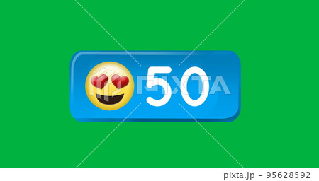 Image of 50 notifications and emoticon over...のイラスト素材 [95628592] - PIXTA