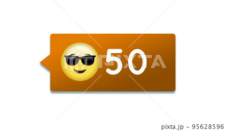 Image of 50 notifications and emoticon over...のイラスト素材 [95628596] - PIXTA