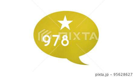 Image of 978 stars in speech bubble over white...のイラスト素材 [95628627] - PIXTA