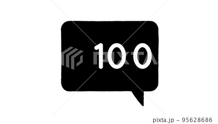 Image of 100 notifications on white backgroundのイラスト素材 [95628686] - PIXTA