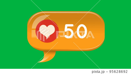 Image of 50 likes on green backgroundのイラスト素材 [95628692] - PIXTA