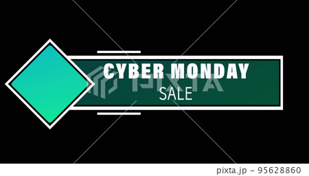 Image of cyber monday in green rectangle on...のイラスト素材 [95628860] - PIXTA