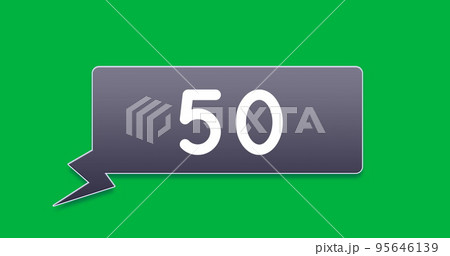 Image of 50 notifications on green backgroundのイラスト素材 [95646139] - PIXTA