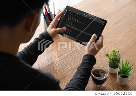 Software development programming on computer...の写真素材 [95652210] - PIXTA