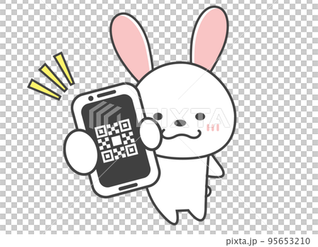 Smartphone QR code rabbit - Stock Illustration [95653210] - PIXTA