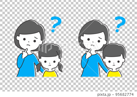 Parent and child with doubts Mother and child A - Stock Illustration ...