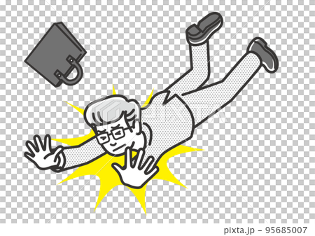 Senior male office worker falling - Stock Illustration [95685007] - PIXTA