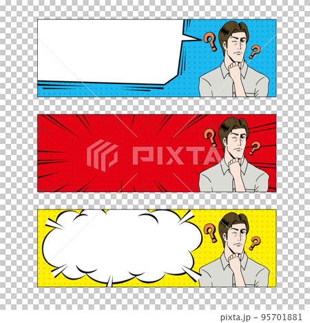 White people thinking of American comics touch - Stock Illustration ...