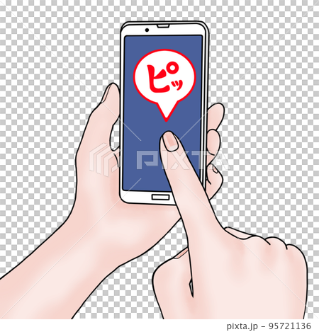 Hand to operate smartphone - Stock Illustration [95721136] - PIXTA