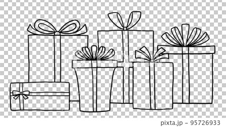 Gift line drawing simple - Stock Illustration [95726933] - PIXTA