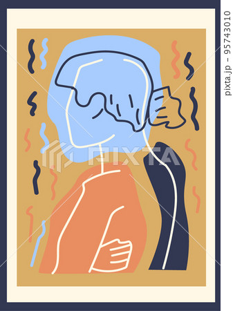 Art gallery. Abstract artwork. People hug....のイラスト素材 [95743010] - PIXTA