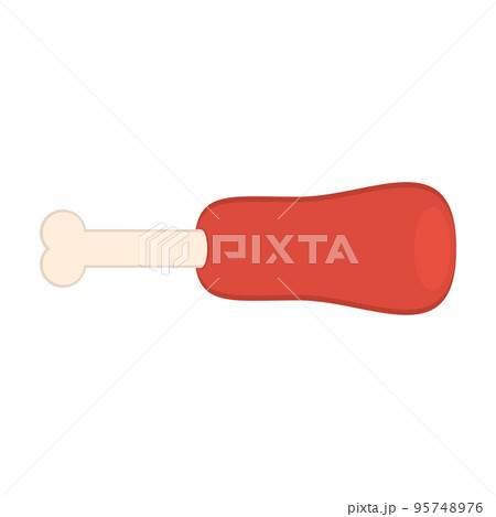 Fried meat bone. Isolated vector drawing on...のイラスト素材 [95748976] - PIXTA