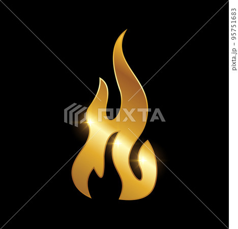 Golden Fire Flame Symbol Logo Signのイラスト素材 [95751683] - PIXTA